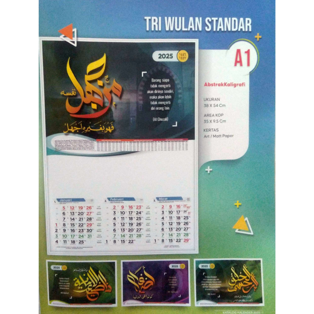 Jual Cetak Kalender Dinding Blangko 2025 Triwulan dan Caturwulan ...