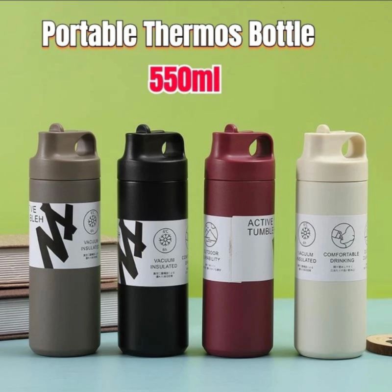 Jual Tumbler Stainless Steel / Termos Air Panas 550ml / 304 stainless Vacuum Flask | Shopee ...