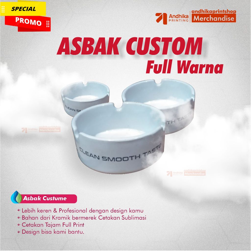 Jual CETAK ASBAK CUSTOM TANPA MINIMAL ORDER PACKING DUS | Shopee Indonesia