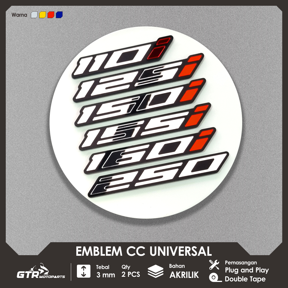 Jual GTR Emblem CC Motor 110 110i 125 125i 150 150i 155 155i 160 160i ...