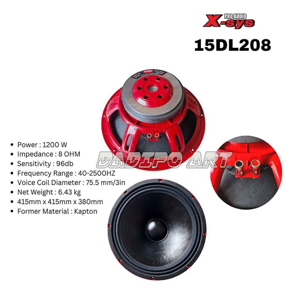 Jual Xsys Komponen Speaker 15DL208 15 DL208 15 inch Original | Shopee ...