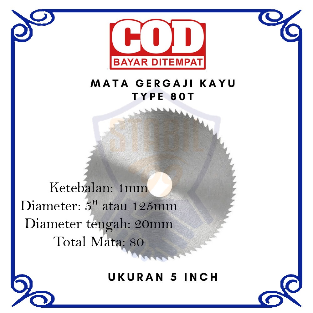 Jual Mata Potong Pemotong Belah Kayu 5 inci 80T Gergaji Gerinda Listrik | Shopee Indonesia