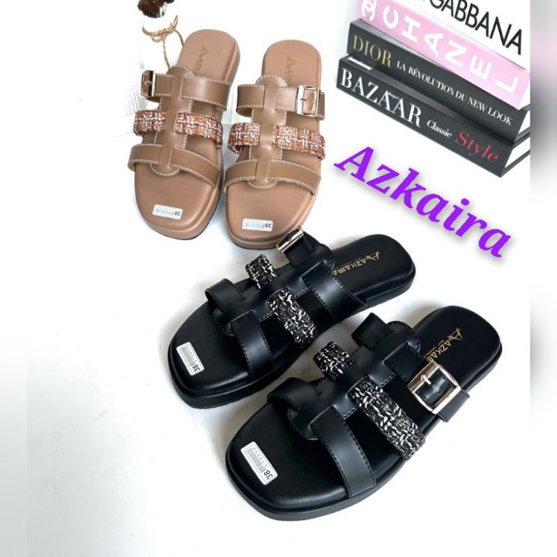 Jual AZKAIRA - AUREL Sendal Wanita Bahan Rajut Sandal Remaja Kekinian ...