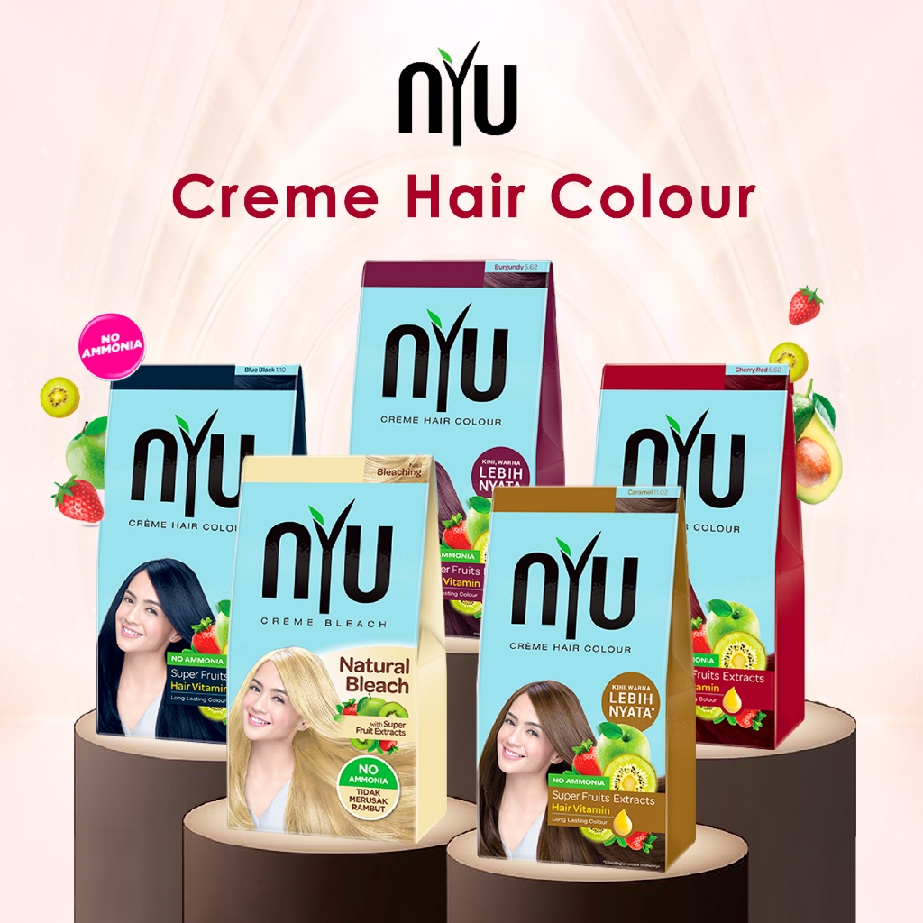Jual NYU Creme Hair Colour Hanna Shampoo Caramel Natural Black ...
