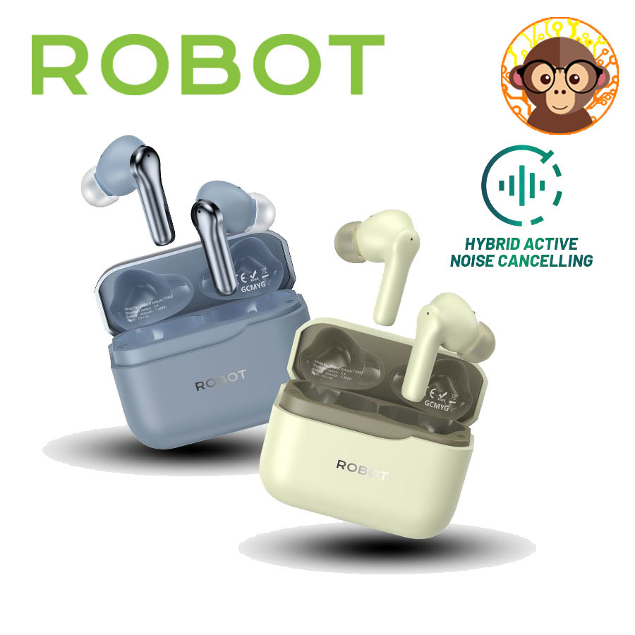 Jual Earphone Robot Airbuds T70NC Headset Bluetooth 5.4 TWS Earbuds ANC ...