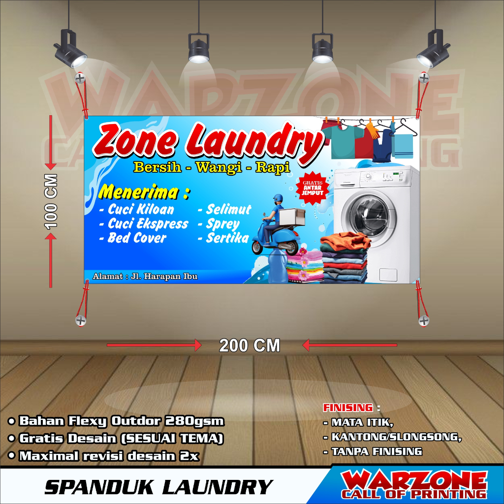 Jual SPANDUK LAUNDRY UKURAN 200X100 MMT LAUNDRY BANNER LAUNDRY MURAH ...