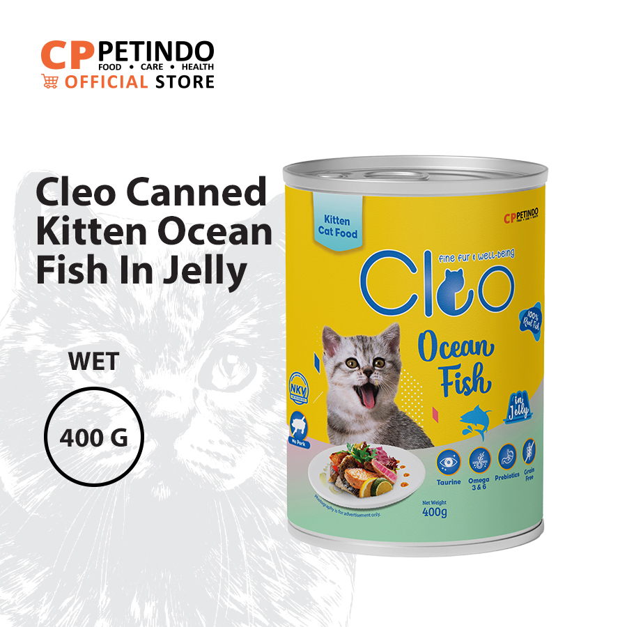Jual Cleo Kaleng Kitten Ocean Fish In Jelly 400G | Shopee Indonesia