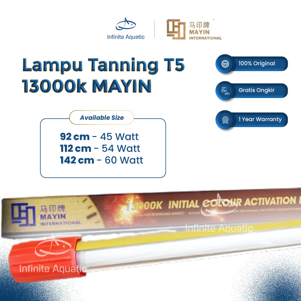 Jual Lampu TANNING Celup T5 MAYIN 13000K Lampu Aquarium Ikan Arwana ...