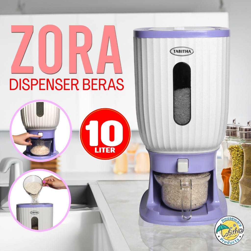 Jual Dispenser Beras 10 Liter + Gelas Takar Tempat Penyimpanan Beras ...