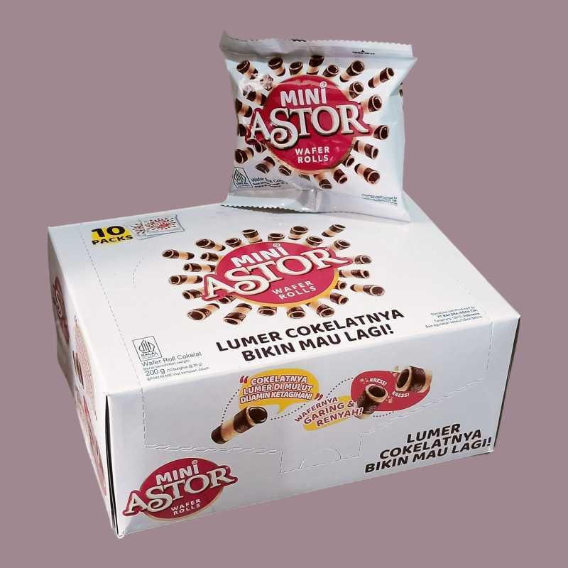 Jual MINI ASTOR Wafer Roll Coklat 1 BOX ISI 10 BUNGKUS | Shopee Indonesia