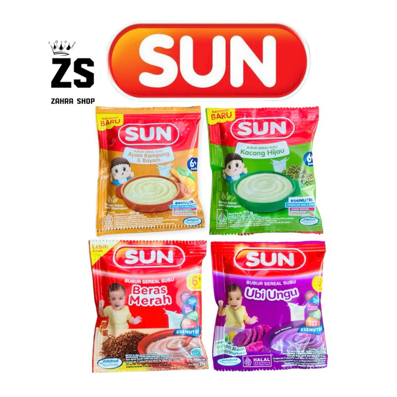 Jual SUN bubur sereal susu kemasan sachet isi 8 20gram | Shopee Indonesia