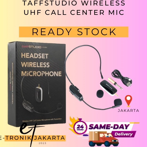 Jual Harga TERMURAAH ETRONIK Taff Wireless UHF Call Center Mic with ...