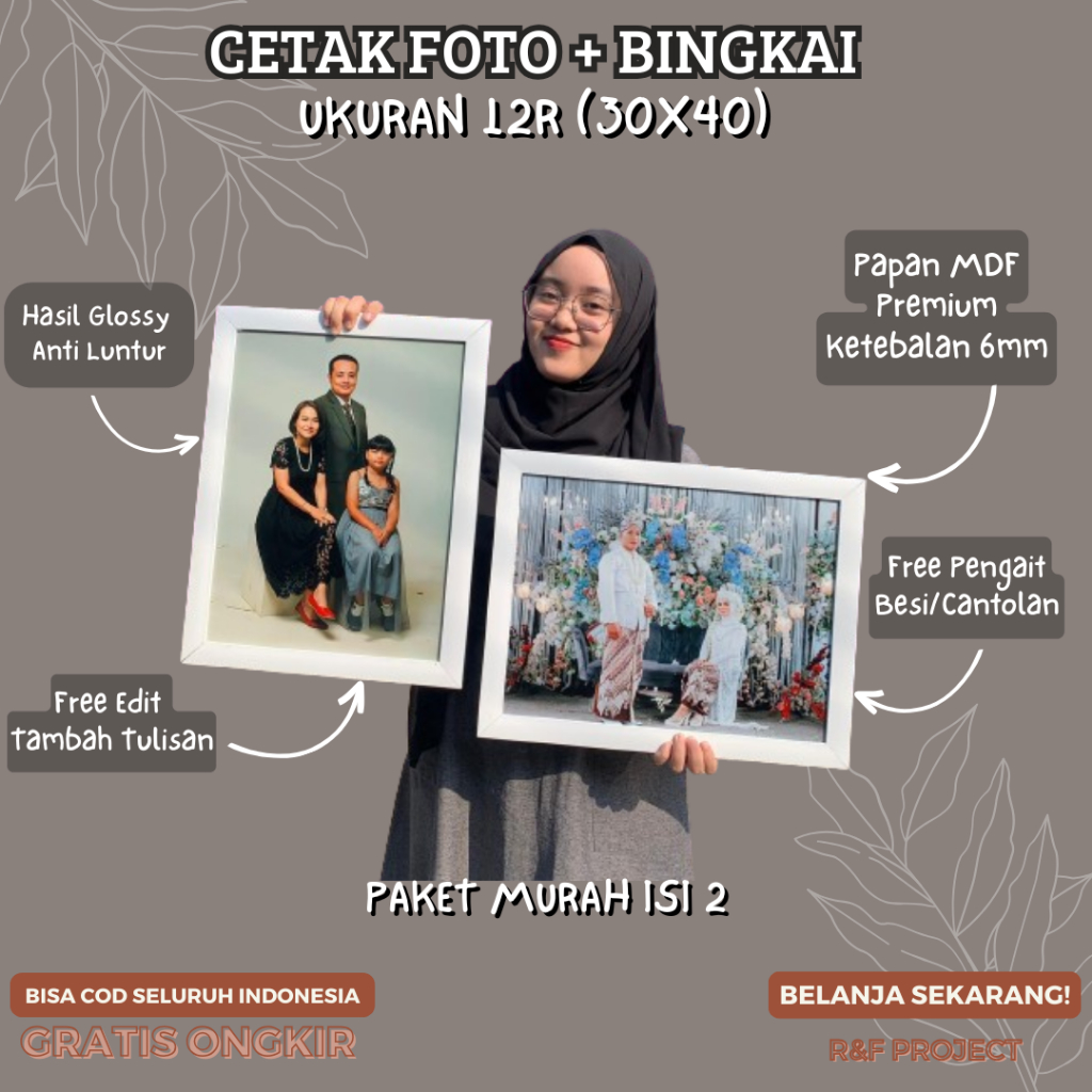Jual Murah Isi 2 Cetak Foto + Bingkai Uk 12R ( 30x40 ) ,Cetak Foto ...