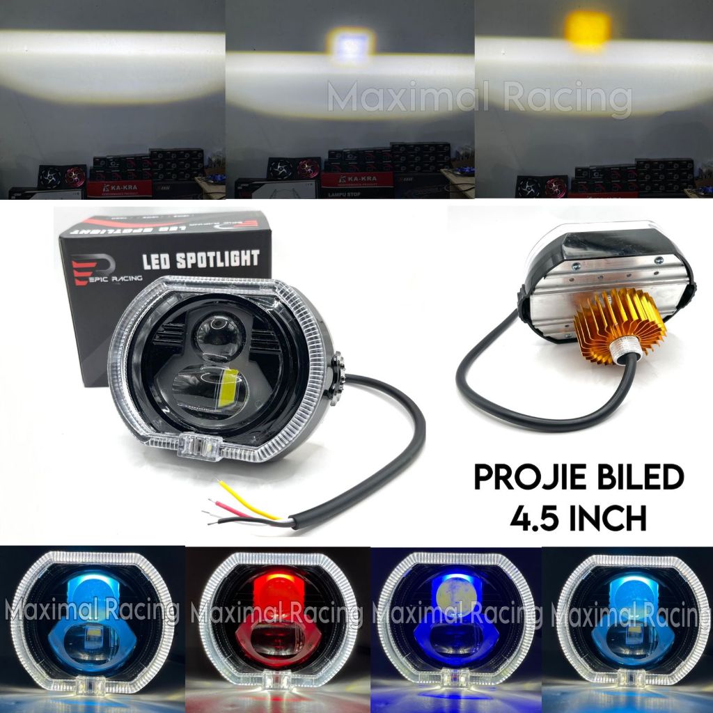 Jual Lampu Depan BILED Headlamp Projie Bi LED Hi Lo 2 LENSA Cahaya ...