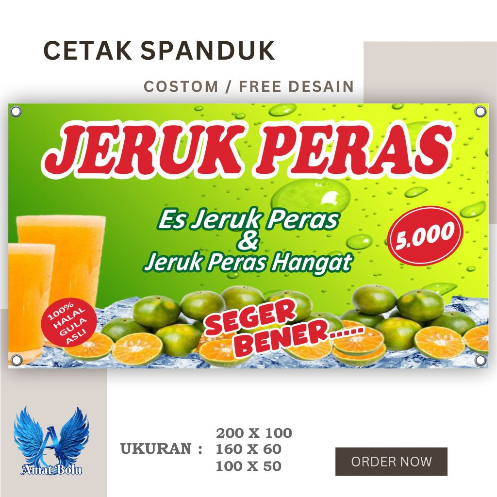 Jual Spanduk Banner JERUK PERAS Bisa Request | Shopee Indonesia