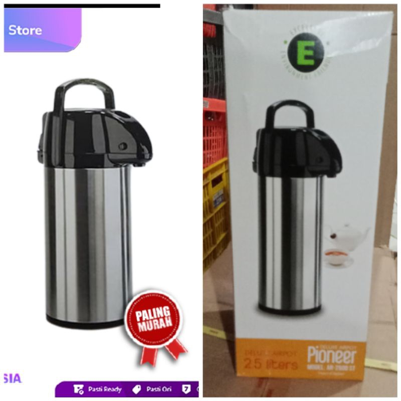 Jual Pioneer Termos pencet air panas stainles steel 2,5 Liter/Termos air panas pencet stainles 2 ...
