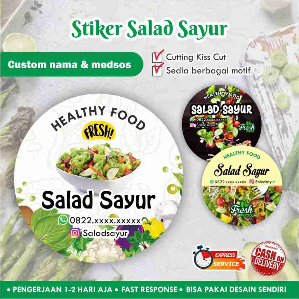 Jual Stiker SALAD SAYUR Cromo bulat / kemasan makanan | Shopee Indonesia