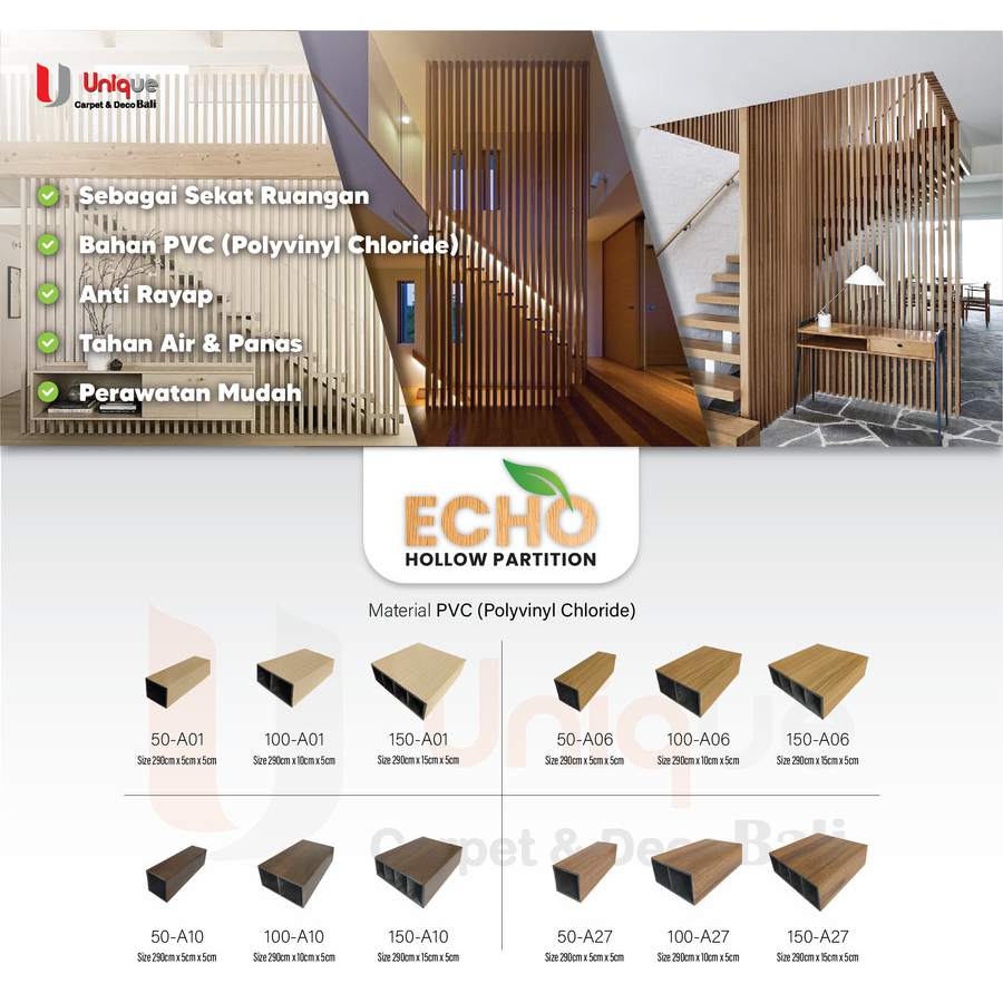 Jual Hollow PVC Pembatas Ruangan Interior/ Kisi Kisi Balok Penyekat ...