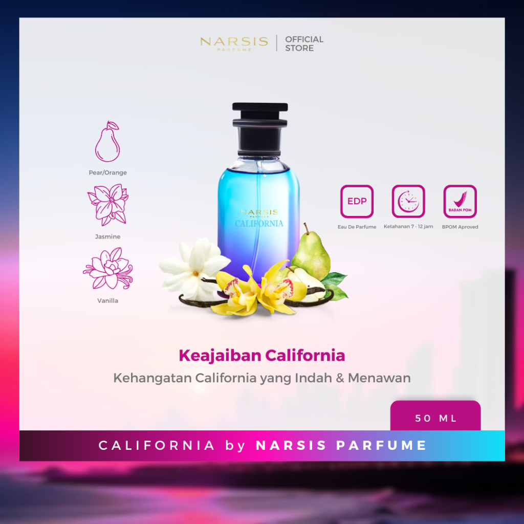 Jual Parfum NARSIS California Tahan Lama Aroma Soft Sweet | 50ml ...