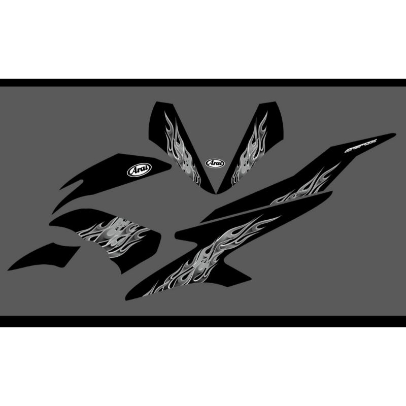 Jual STRIPING TRANSPARAN AEROX OLD 155 DESAIN API ARAI | Shopee Indonesia