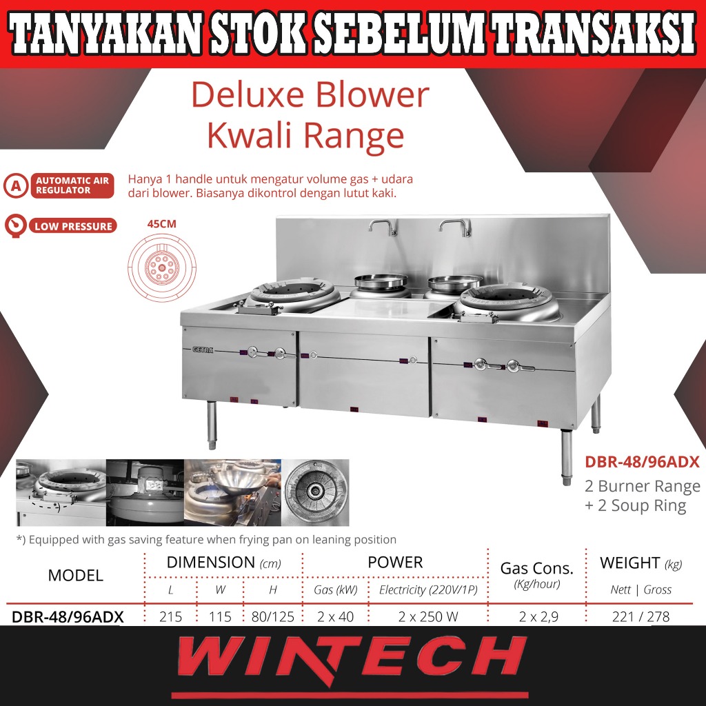 Jual Getra DBR-48/96ADX Deluxe Blower Kwali Range 2 Tungku + 2 Soup ...