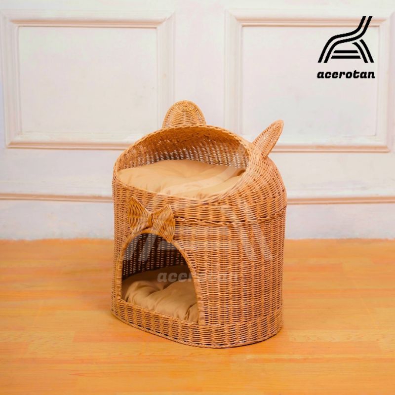Jual RUMAH KANDANG KUCING DAN ANJING ROTAN MENARA JUMBO OVAL TINGKAT ...