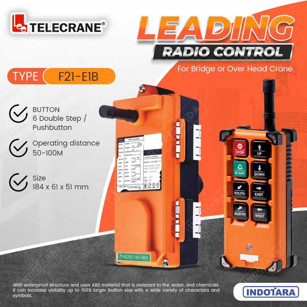 Jual Telecrane Remote Controller F21-E1B Single Speed | Shopee Indonesia