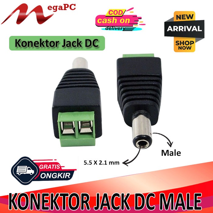 Jual Konektor Jack Power DC Male CCTV | Shopee Indonesia