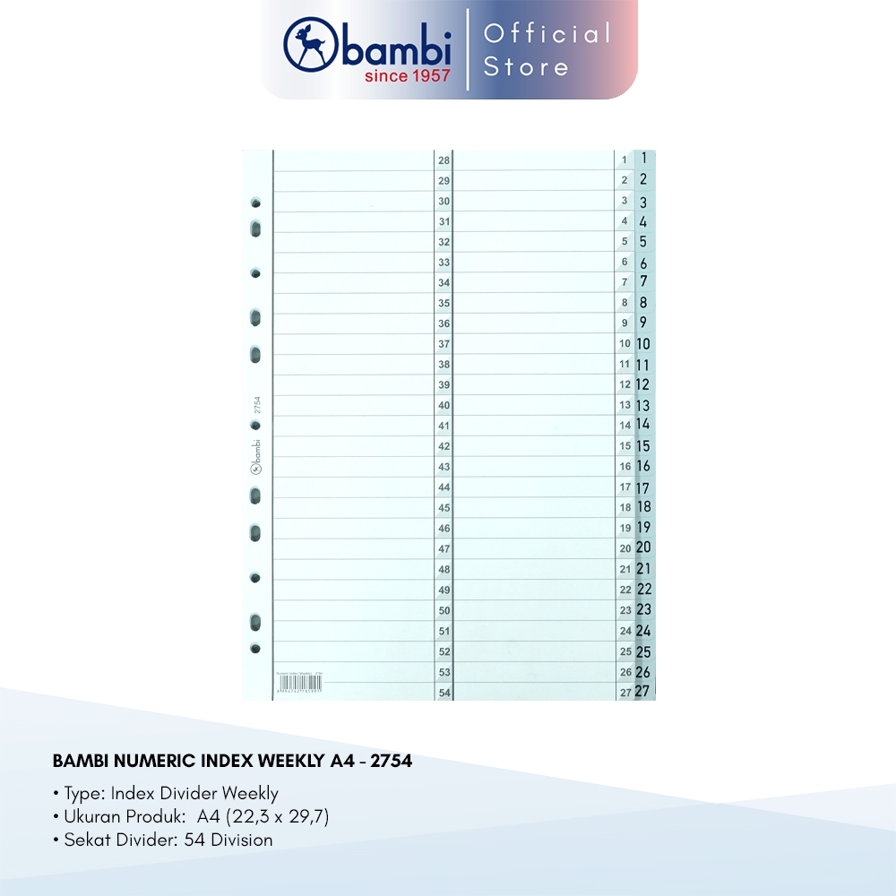 Jual Bambi Isi Binder A4 Divider & Indexes Pembatas Kertas Binder Edisi ...