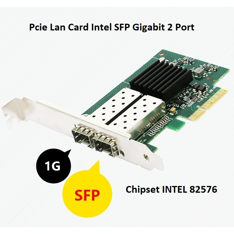 Jual LAN Card 2 Port Intel PCIE SFP Gigabit Ethernet Adapter | Shopee ...