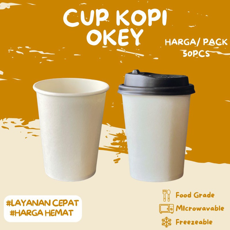 Jual Paper Hot Cup 8 oz Putih OKEY Gelas Kertas Minuman Paper Cup Polos | Shopee Indonesia