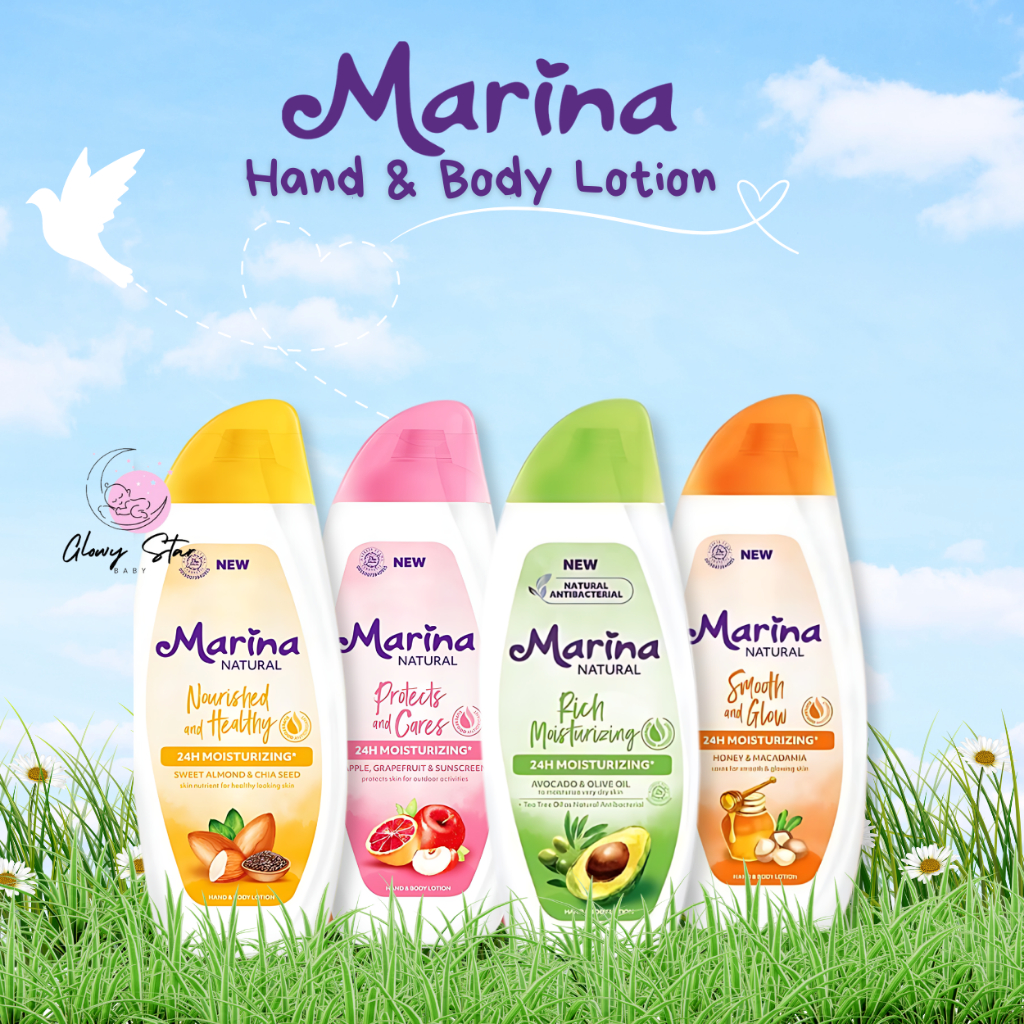 Jual MARINA - Natural Hand and Body Lotion 350ml+88ml | Shopee Indonesia