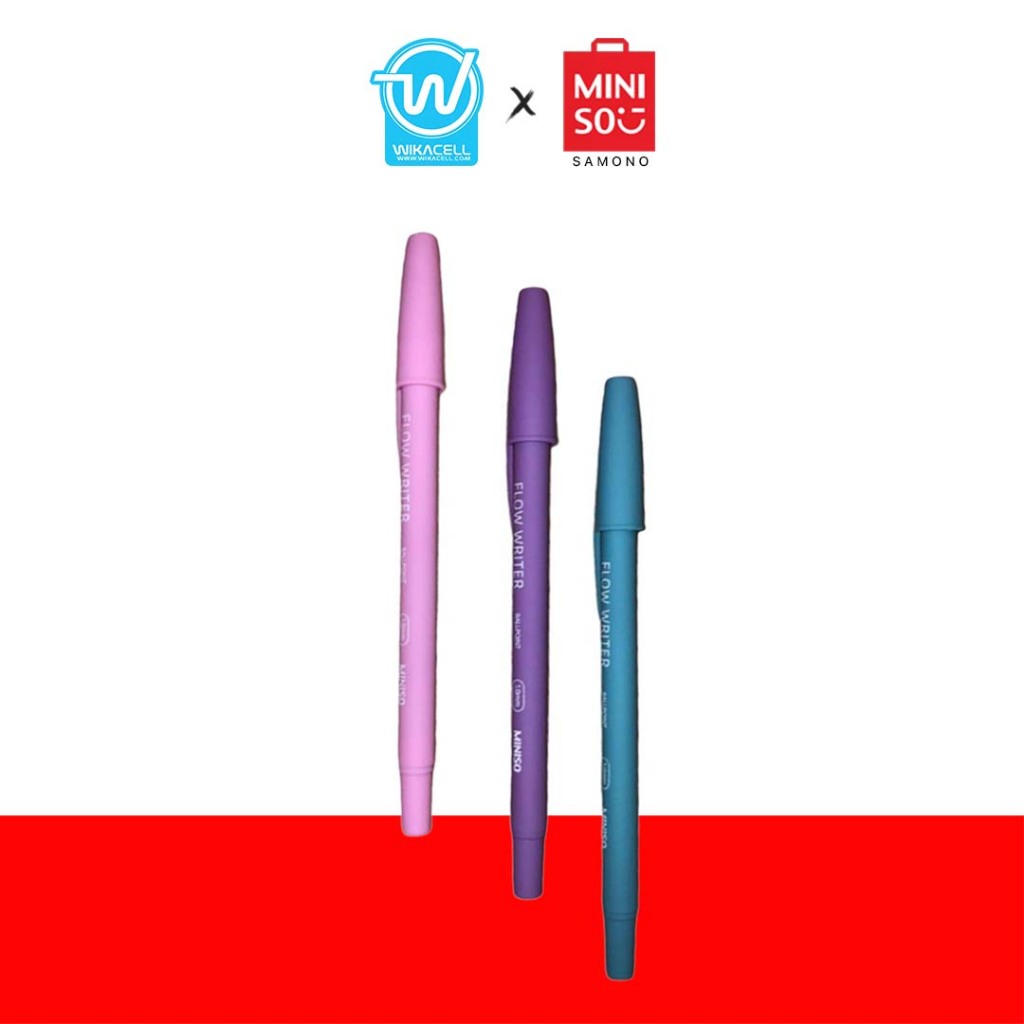 Jual Miniso Ballpoint Pen Thin Barrel 0.7mm - Pink Purple Blue/Miniso ...