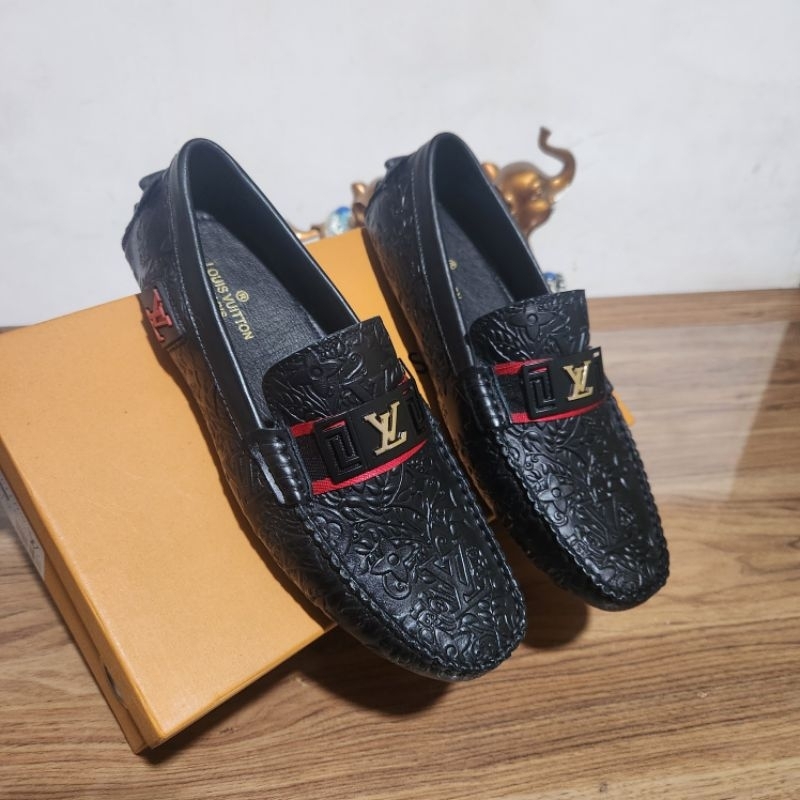 Jual Sepatu pria loafer lv mirror quality men shoes slip on cowok ...