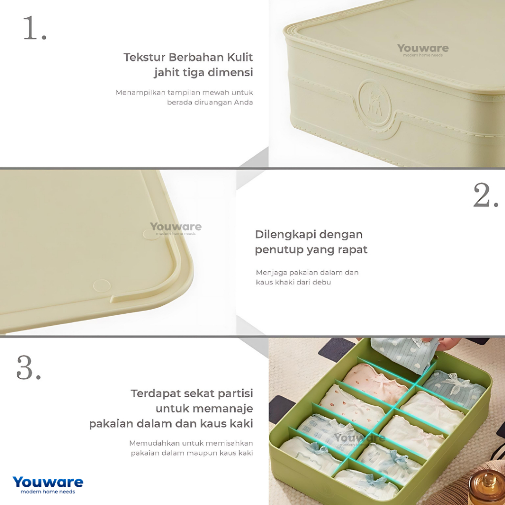 Jual Youware - Vero Storage Box / Sekat / Tempat Pakaian Bayi / Dalam / Kaus Kaki / Jilbab ...