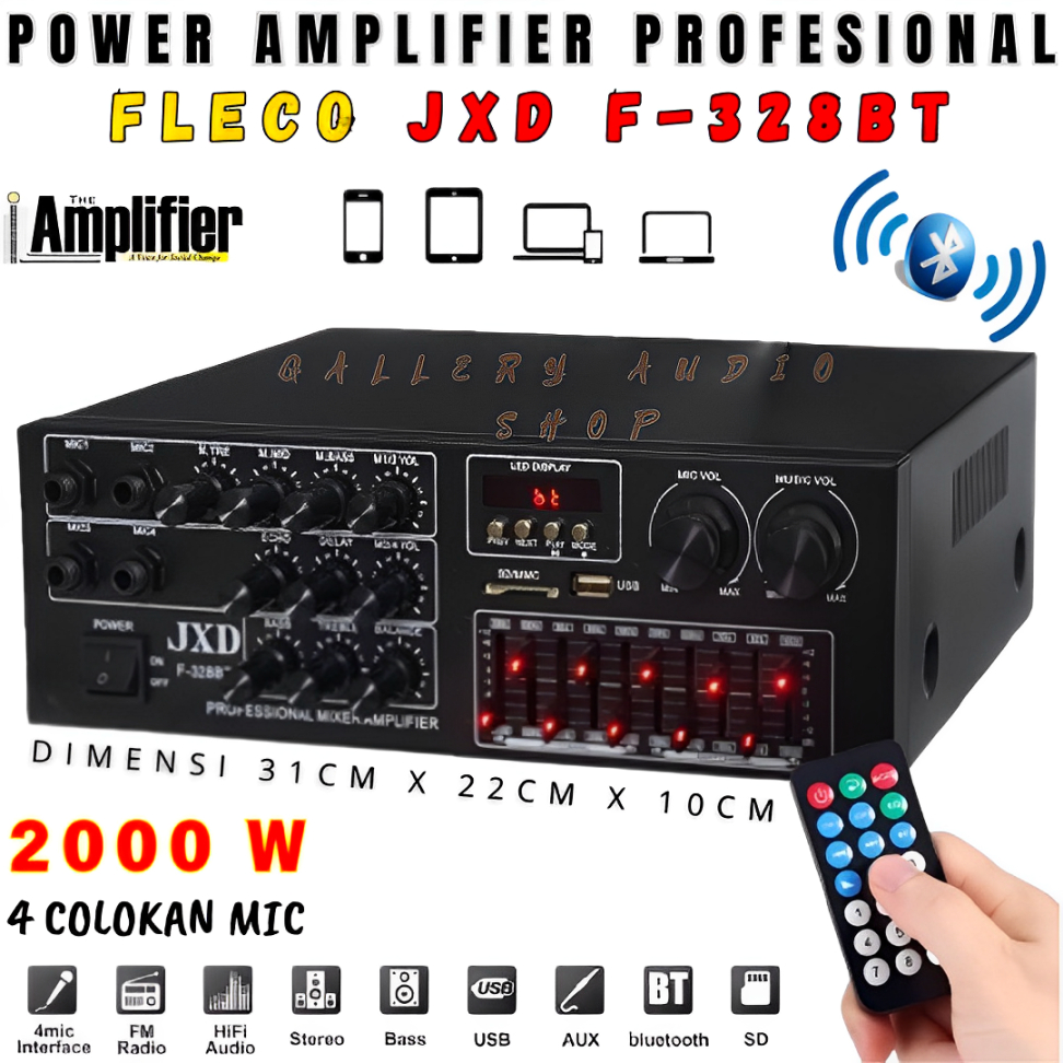 Jual Power Amplifier Stereo Bluetooth FLECO JXD F-328BT 2000W ...