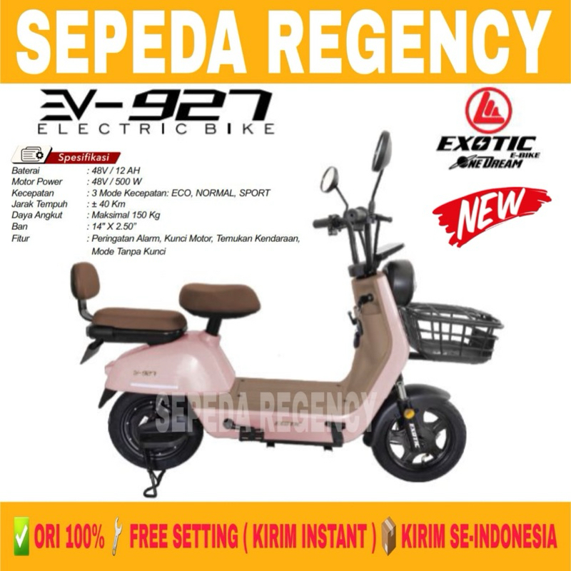 Jual Sepeda Listrik EXOTIC EV 927 Electric Bike 500 Watt By Pacific | Shopee Indonesia