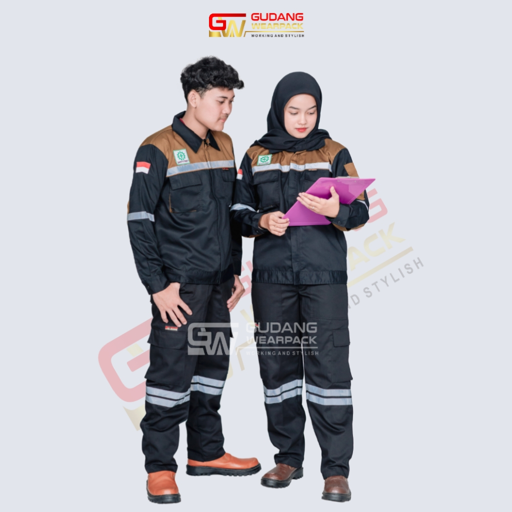 Jual WEARPACK SETELAN Wearpack HITAM-COKLAT\lengan panjang\sleting/BAJU ...