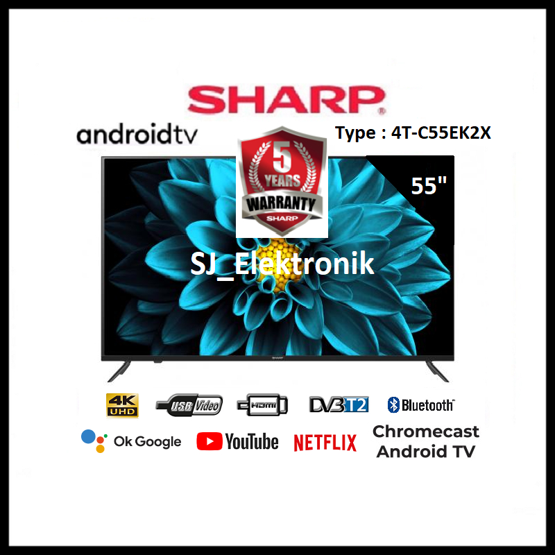 Jual LED TV Sharp 55 Inch 4T-C55EK2X / 55EK2X AndroidTV 11 UHD 4K ...