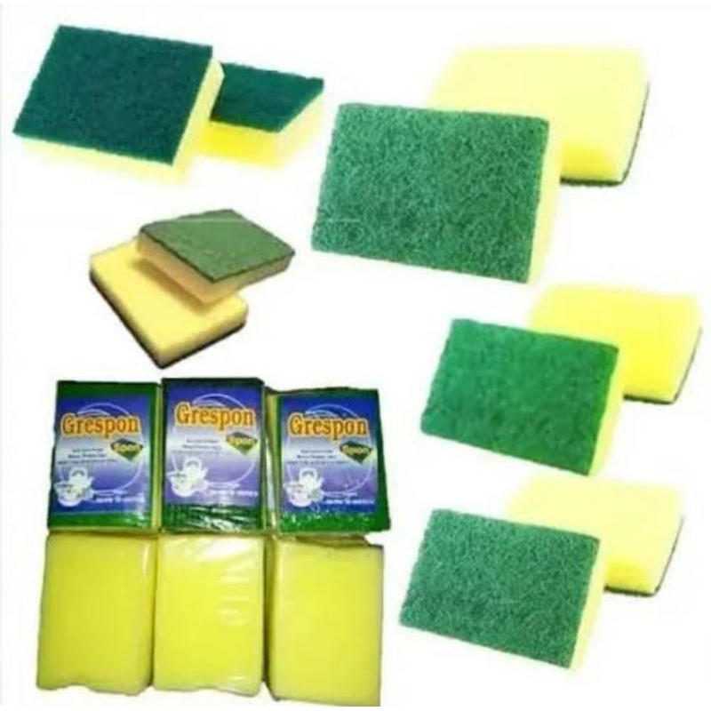 Jual 12 pcs spons sanlight busa dua sisi kasar dan halus | Shopee Indonesia