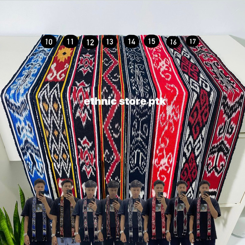 Jual (Free Gelang) Syal Ikat Kepala Tenun Motif Etnik Dayak Kalimantan ...