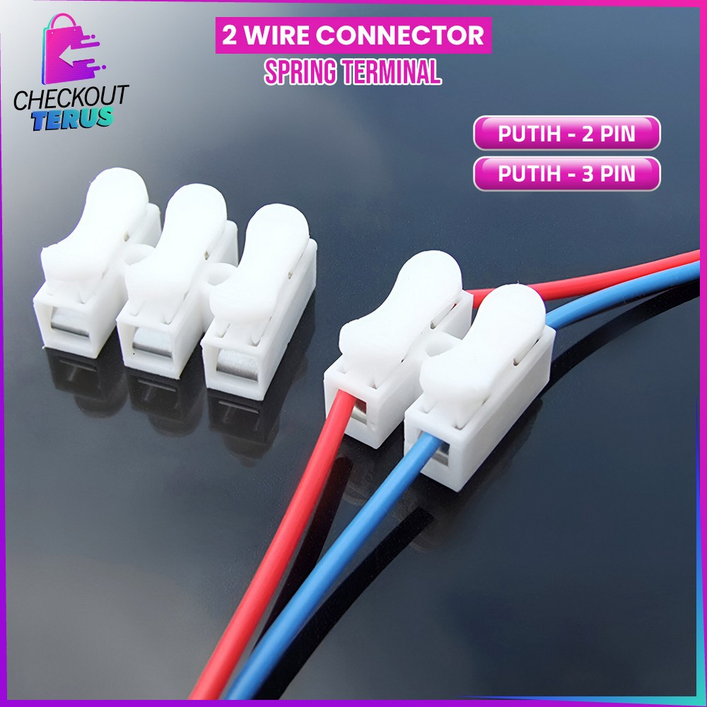 Jual CT C1077 Konektor Sambungan Kabel Listrik 2 Wire Connector Spring ...