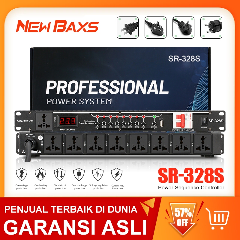 Jual NEW BAXS Manajer listrik SR-328S 40 Amp power controller 8-channel ...