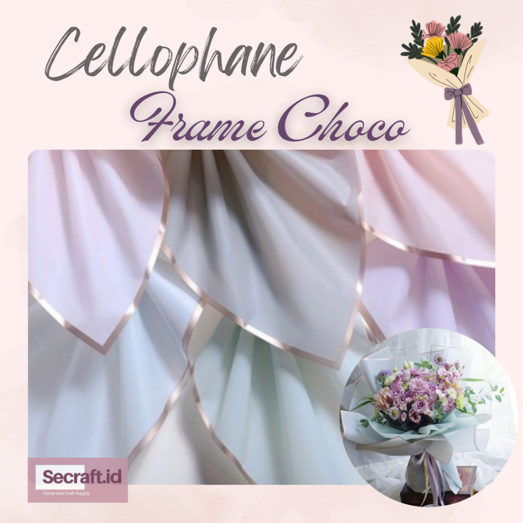 Jual Kertas Cellophane Buket Bunga Frame Choco Frame | Shopee Indonesia