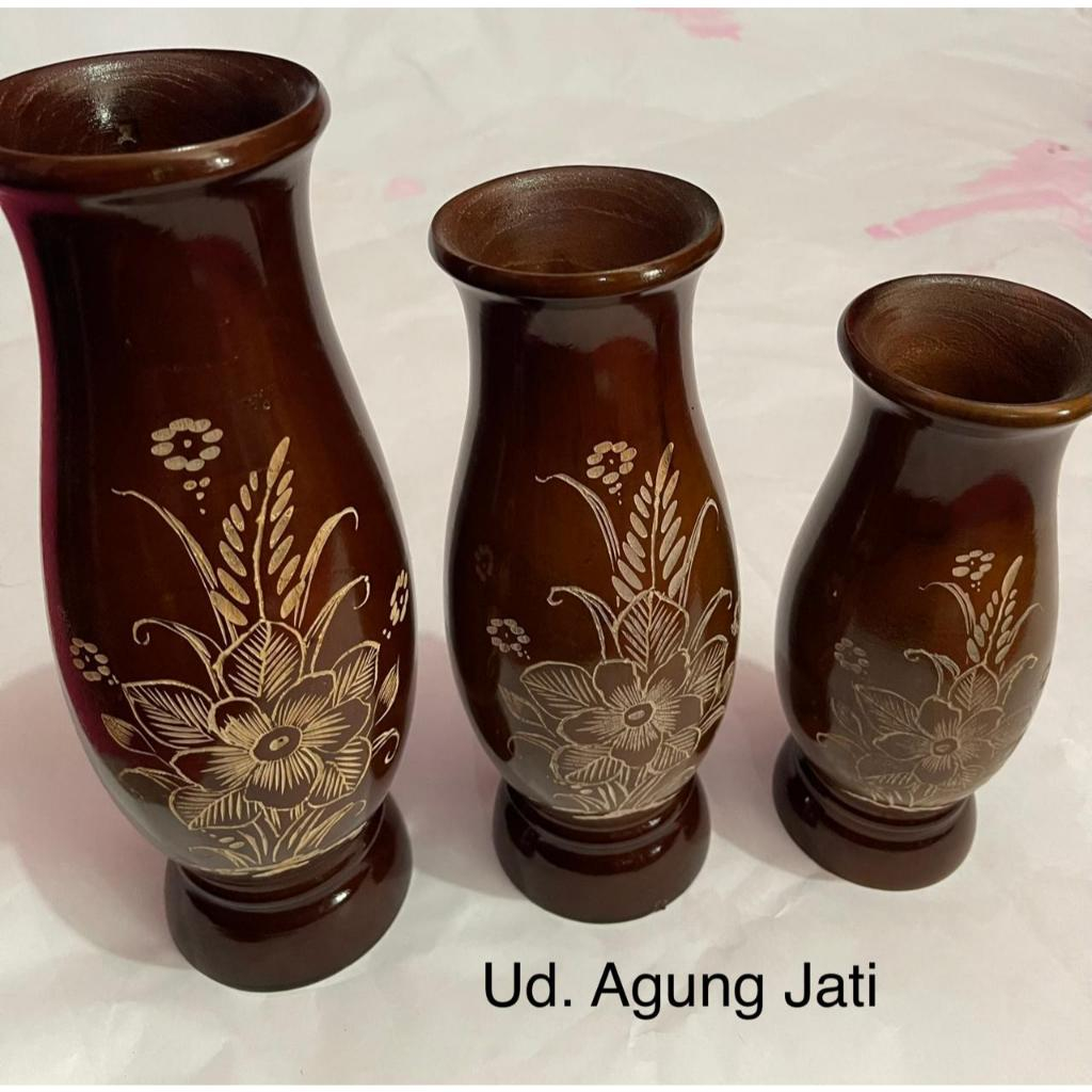 Jual VAS SET MOTIF | VAS SET | VAS KAYU JATI | VAS | VAS BUNGA | VAS ...