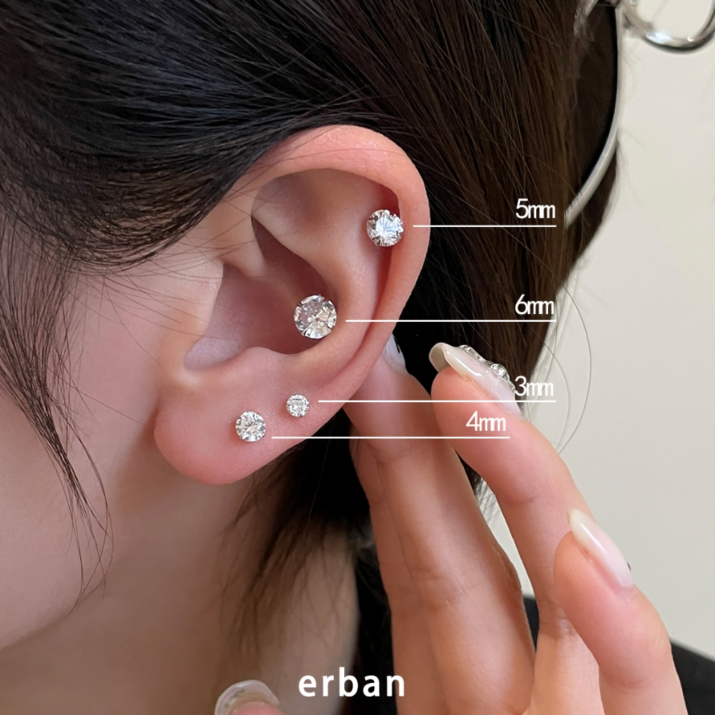 Jual Ear Partner Anting zirkon perak 999 sterling Sangat berkilau ...