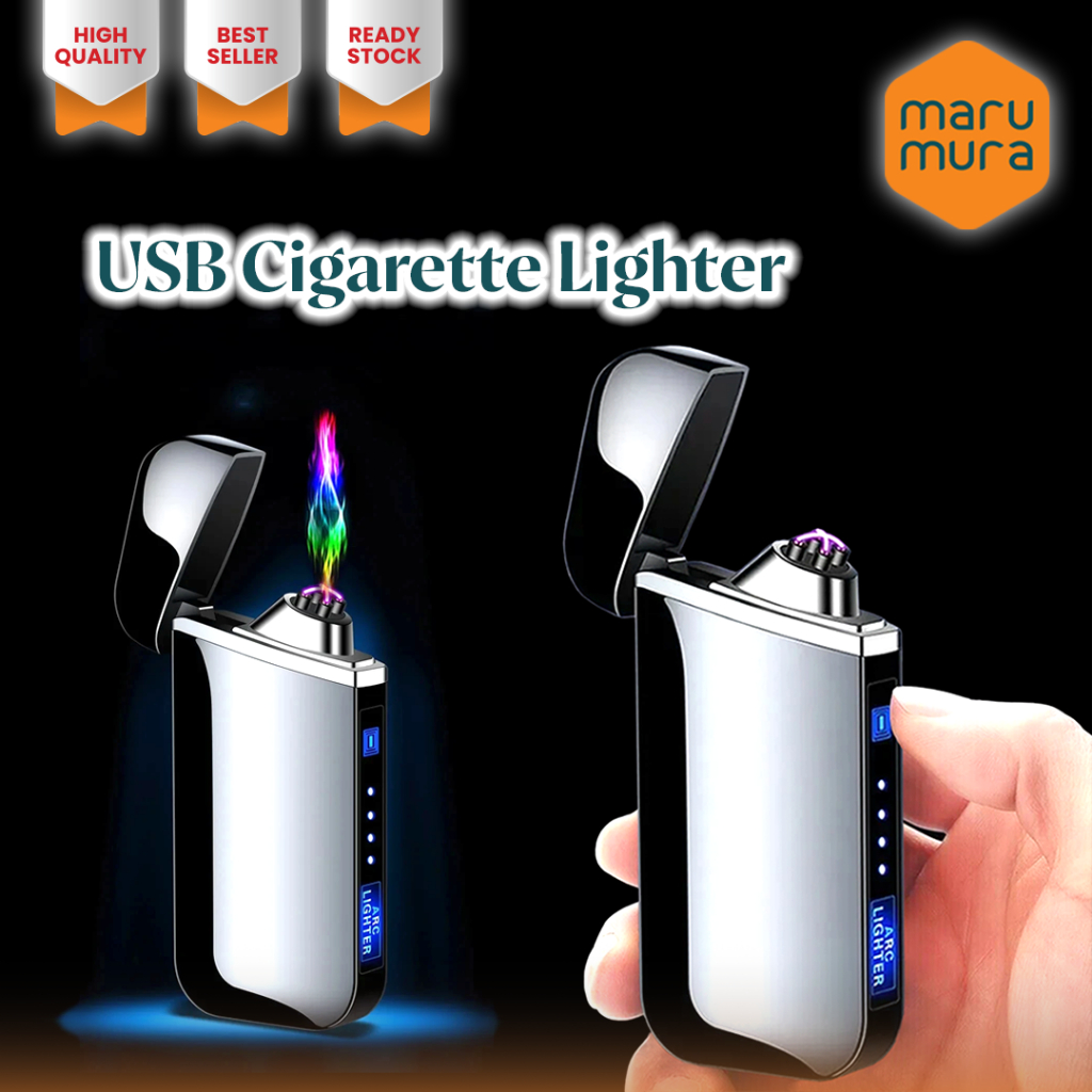 Jual Marumura Korek Api Elektrik | USB Rechargeable ARC Lighter Listrik ...