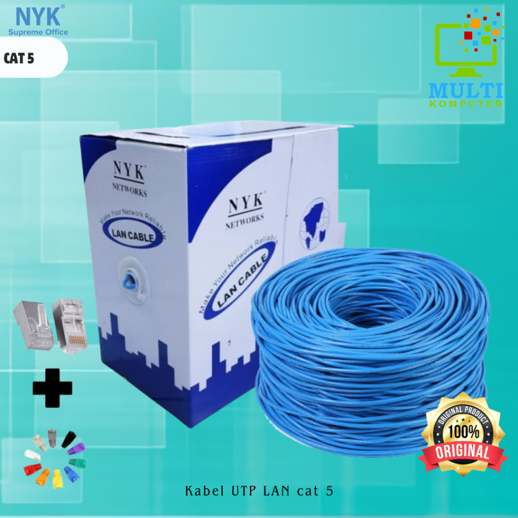 Jual LAN Kabel UTP LAN cat 5 NYK meteran 50 meter | Shopee Indonesia