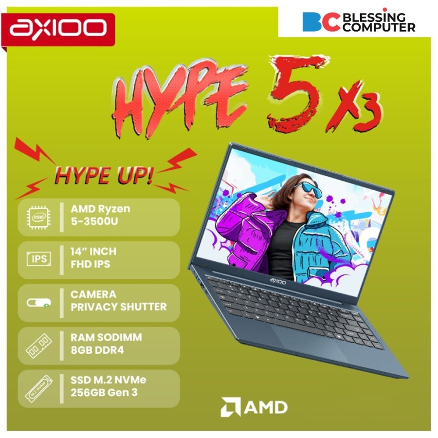 Jual AXIOO Mybook HYPE 5 AMD X3 Ryzen 5 3500U 8GB 256GB DOS - GREY ...