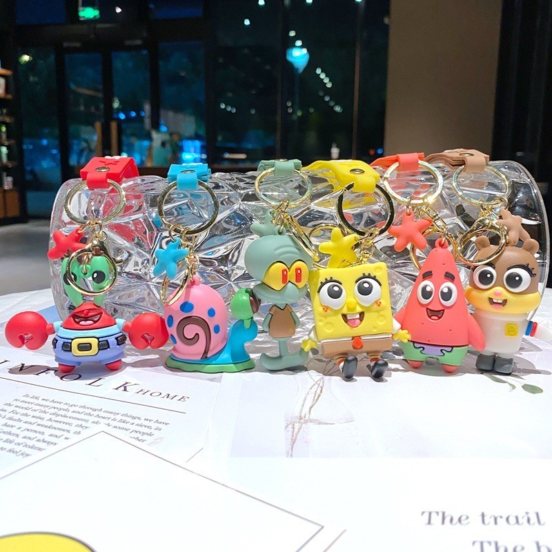Jual GANTUNGAN KUNCI KARAKTER SPONGEBOB SQUIDWARD PATRIC TUAN CRAB GARY ...